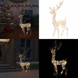 vidaXL Renne de décoration de Noël Acrylique 140 led colorées 120 cm - Décorations De Noël - Lumières Led - Rennes - Décoration Extérieure - Décoration