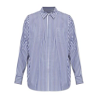 Ami Chemise ray&eacute;e en coton - Homme - Chemises - Bleu - Taille: XL