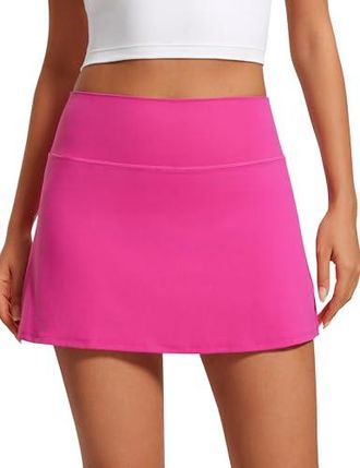 CRZ YOGA Butterluxe Jupe de Golf de Tennis de Type a pour Les Femmes avec des Poches Hibiscus Violet 38