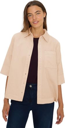 Cecil Damen 3412038 Cord Hemdbluse, Oat Milk beige, Medium