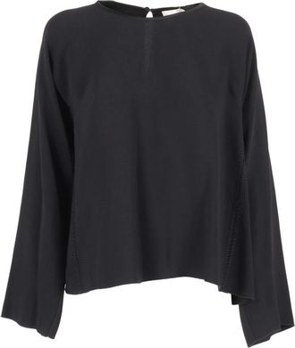 Forte_Forte Femme, Blouses et Chemises, Noir, Taille: 40 FR Haut Brod&eacute;e en Satin Mat Anvers