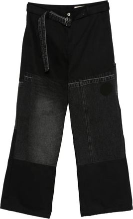 Jiyong Kim pantalon à taille ceinturée - Noir
