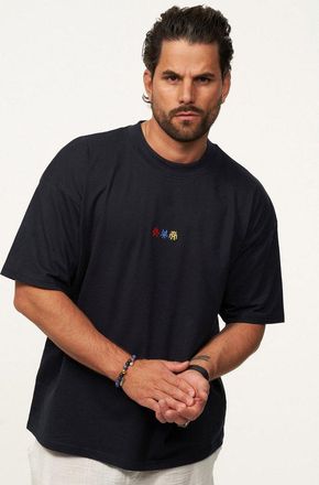 SOULSTAR T-Shirt mit Stickerei Herren Oversize-Fit Kurzarm Shirt mit Rundhals-Ausschnitt