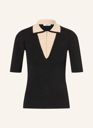 Reiss Reiss Strick-Poloshirt schwarz