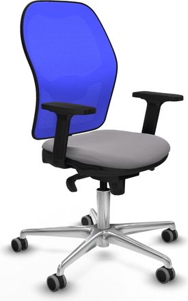 Piqueras y Crespo Gepolsterter B&uuml;rostuhl mit 2D-Armlehnen, h&ouml;henverstellbare Lendenwirbelst&uuml;tze, ausgestattet mit Sincro 5 Positionen und injiziertem Schaumstoff, Blau/