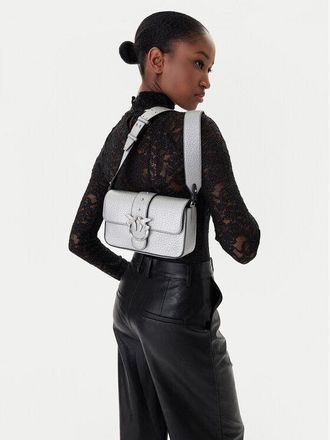 Pinko Handtasche Love One Mini Slouchy Fl AI 25-26 PLTT 104340 A2JT Silberfarben