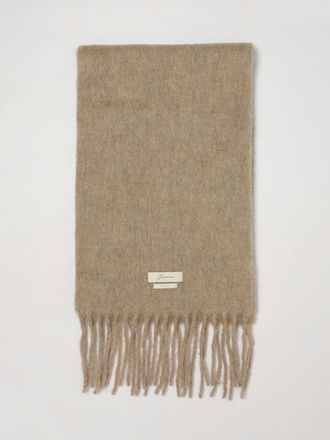 Jacquemus Schal aus Alpaka- und Mohair-Wollmischung mit Fransen und Logo