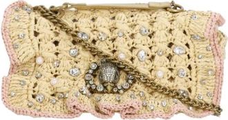 Kurt Geiger Femme, Sacs, Beige, Taille: ONE Size Sac bandouli&egrave;re en raphia