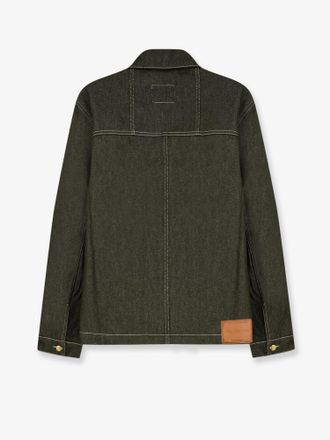 Walk In Paris Mens Denim Jacket Carpenter Green Cotton