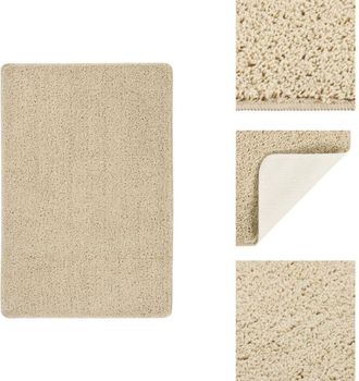 vidaXL Vidaxl - Shaggy-Teppich Creme 140x200 cm Rutschfest - Shaggy Teppich - Wohnzimmer Teppich - Flur Teppich - Cremefarbener Teppich - pp Teppich