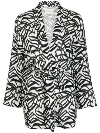 Bambah blouse cache-coeur &agrave; imprim&eacute; g&eacute;om&eacute;trique - Noir