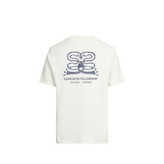 Sams&oslash;e & Sams&oslash;e T-shirt imprim&eacute; en coton organique piqu&eacute; m&eacute;lang&eacute;