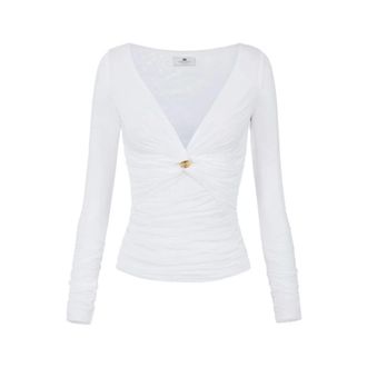 Elisabetta Franchi Damen, Blusen & Hemden, Wei&szlig;, XSGr&ouml;&szlig;e