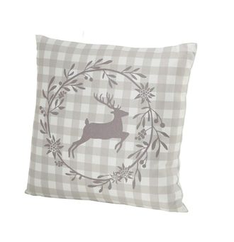 Boltze 1 x Kissen Hirsch Leopold kariert 45 x 45 cm, Wunschmodell:rechts