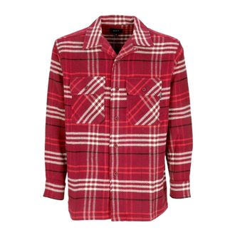 HUF Kariertes Flanellhemd mit Langen &Auml;rmeln - - Shirts - Herren - Rot - L