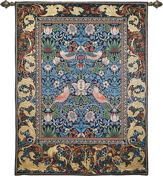 SIGNARE Wandteppich William Morris (Erdbeerdieb, Wandteppich mit Stab)