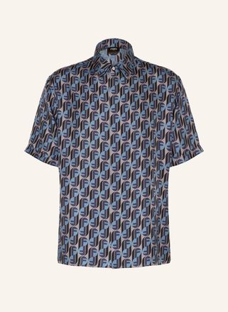 Fendi Kurzarm-Hemd Boxy Fit Aus Seide grau