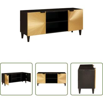 vidaXL vidaXL Medienregal - TV-Schr&auml;nk Schwarz und Gold 105 x 33 x 46 cm Holzwerkstoff