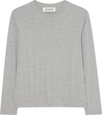 R&oacute;he Femme, Pulls, Gris, Taille: 42 FR Slub Melange Jersey LS