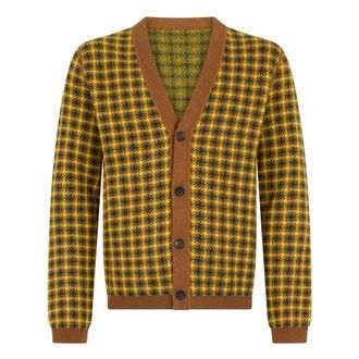 Malo Checked Cardigan - - Knitwear - Herren - Mehrfarbig - M