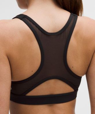 lululemon Wunder Train Mesh-Back Bra Medium Support, B/C Cup f&uuml;r Frauen - Gr&ouml;&szlig;e 10 in Black
