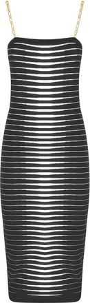 Elisabetta Franchi Femme, Robes, Noir, Taille: 38 FR Robe en maille &agrave; motif z&egrave;bre jacquard