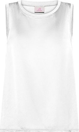 Deha Deha, Femme, Tops, Blanc, Taille: 36 FR Canotta Flared Satin Front