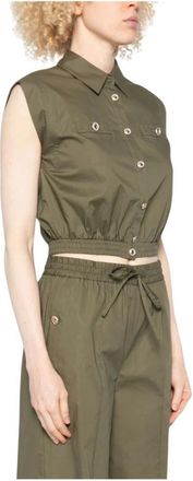 Twinset Femme, Blouses et Chemises, Vert, Taille: 38 FR Button-Fastening Shirt