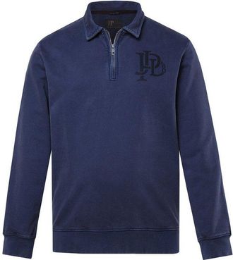 JP1880 Sweatshirt Sweatshirt Polokragen Zipper Brustprint bis 8 XL