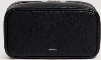 Sandro Kosmetiktasche aus grobem Canvas-Stoff