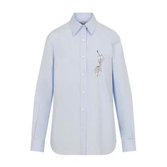 Moschino Femme, Blouses et Chemises, Bleu, Taille: 38 FR Cotton Shirt