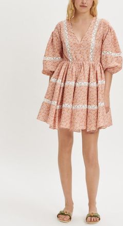 Maje Robe Imprim&eacute;e &Agrave; Galons De Dentelles - Rose - Maje