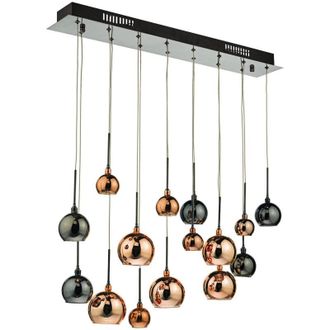 D&auml;r Lighting DAR AURELIA - Suspension de bar noir chrom&eacute; et multicolore, 15x G4