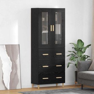 vidaXL vidaXL Haut Armoire avec tiroir Ch&ecirc;ne noir 69,5 x 34 x 180 cm