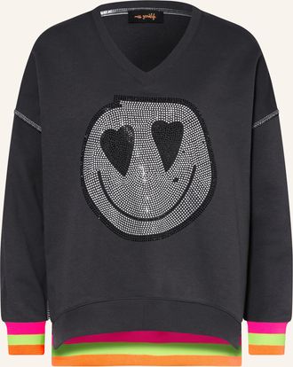 Miss Goodlife Miss Goodlife Oversized-Sweatshirt Mit Schmucksteinen grau