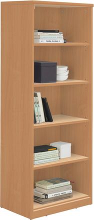 Xora Regal, Buche, Holzwerkstoff, 4 F&auml;cher, 55x148x36 cm, Wohnzimmer, Regale, B&uuml;cherregale