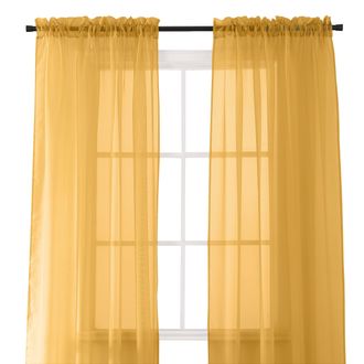 Elegant Comfort Eleganten Komfort 2-teilig Sheer Panel mit 5,1 cm Schienenband - Gardinen 152,4 cm Breite x 84 Zoll L&auml;nge - Gold