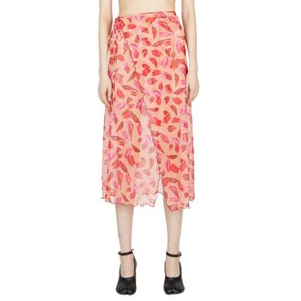 Marco Rambaldi Marco Rambaldi, Femme, Jupes, Orange, Taille: 42 FR Lips Wrap Beach Skirt