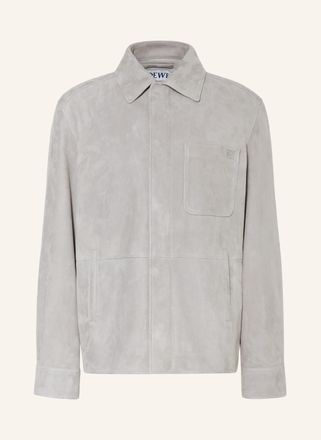 Loewe Leder-Overjacket grau