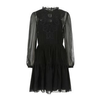 Alberta Ferretti Schwarzes Chiffon -Mini -Kleid - - Dresses - Damen - Schwarzk - M