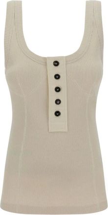 Bottega Veneta Femme, Tops, Beige, Taille: 42 FR D&eacute;bardeur c&ocirc;tel&eacute; avec d&eacute;tails de boutons