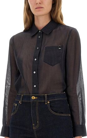 Tory Burch Striped Cotton Shirt - Blue