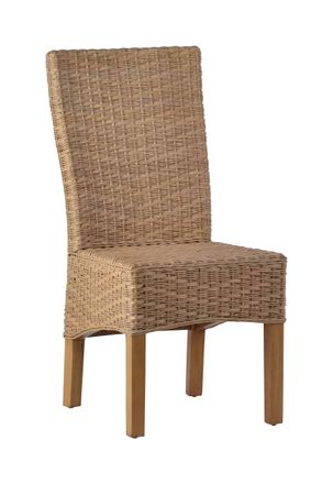 MiaM&ouml;bel Esszimmerstuhl 47x97x50 cm Modern Rattan Honig