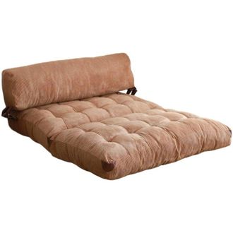 Dmora 2-Sitzer SchlafsofaSurigae, Verwandelbares Sofa, Lineare Stoffstruktur, Schlafsessel mit Stauraum, 120x75 h79 cm, Braun - Dmora