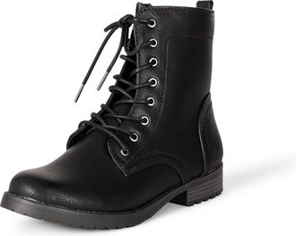 Amazon Essentials Damen Springerstiefel mit Schnürung, Schwarz, Größe 47