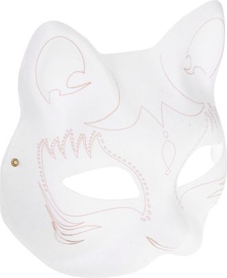 Artibetter Leere Katzenmaske aus Papier Unbemalte Selbstgemacht Maske f&uuml;r Leichte Tiermaske zum Bemalen Bastelmaske f&uuml;r Karneval und Partys