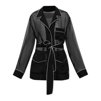 Dolce & Gabbana Femme, Blouses et Chemises, Noir, Taille: 38 FR Vanity Chiffon Shirt