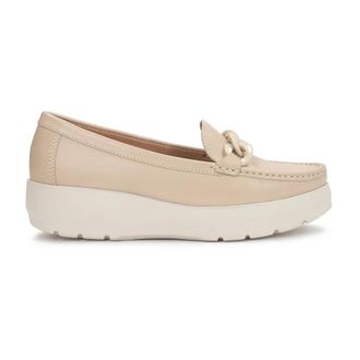 Kazar Damen trendige Leder-Mokassins auf dicker Sohle - - Shoes - Damen - Beige - 39 EU