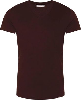 Orlebar Brown t-shirt à col v - Rouge