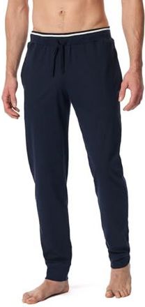 Schiesser Herren Lange Schlafhose mit B&uuml;ndchen Bio-Baumwolle-Mix + Relax Bas de Pyjama, Bleu Nuit 182183, 50 Hommes